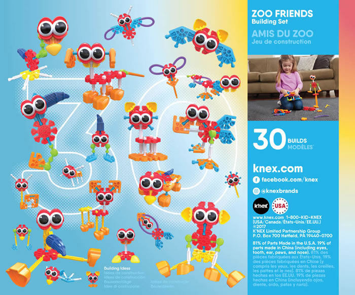 Box reverse image for Kid K'NEX Zoo Friends Building set